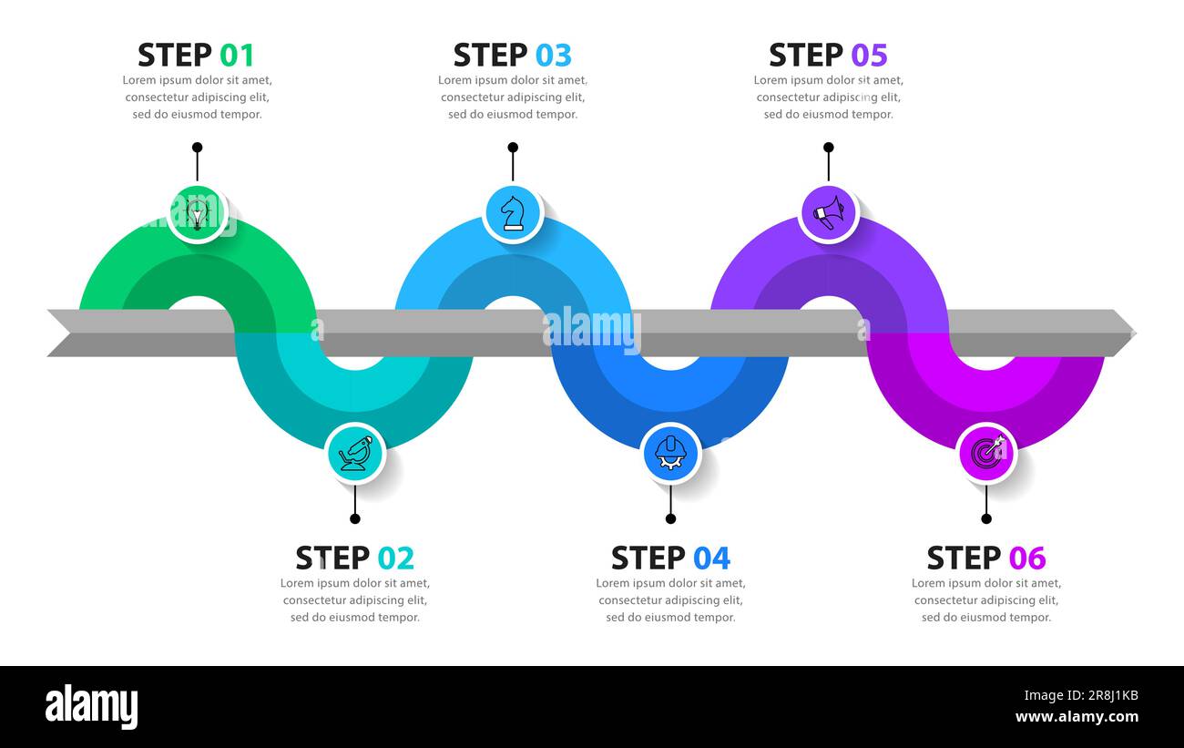 Infographic template with icons and 6 options or steps. Line. Can be ...