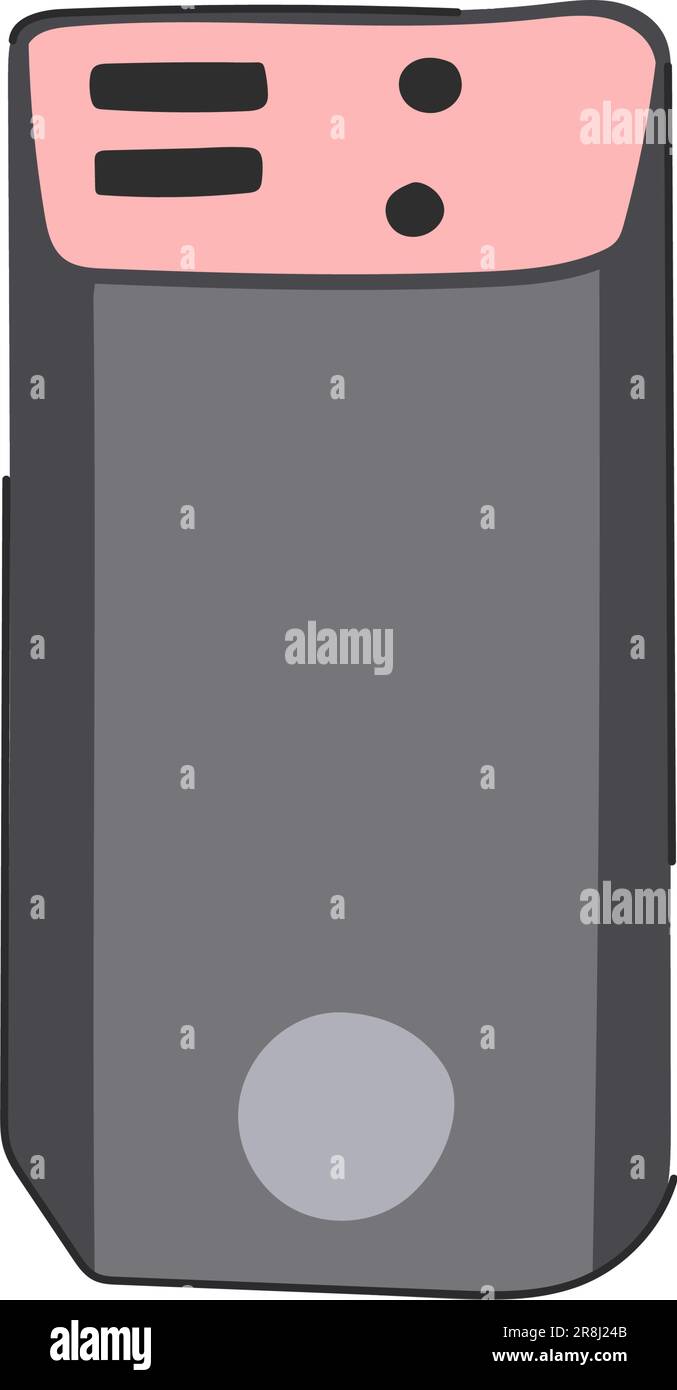 portable power bank cartoon vector illustration Stock Vector Image ...