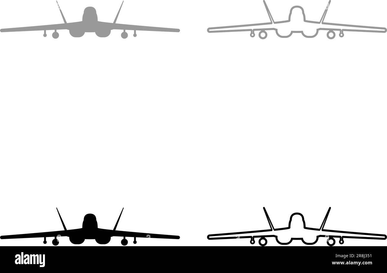 Jet fighter fight airplane modern combat aviation warplane set icon ...