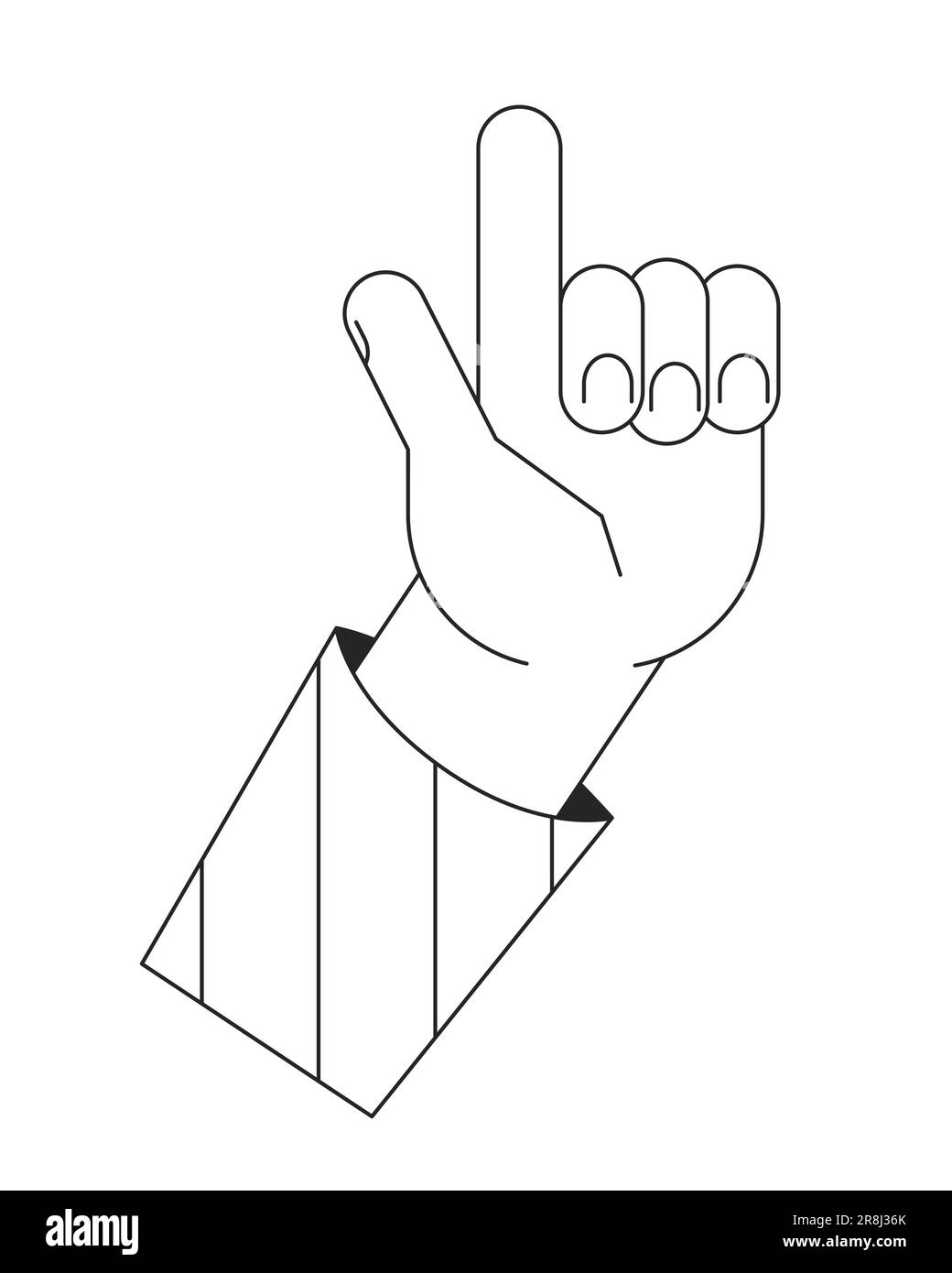 Eureka hand gesture bw concept vector spot illustration Stock Vector ...