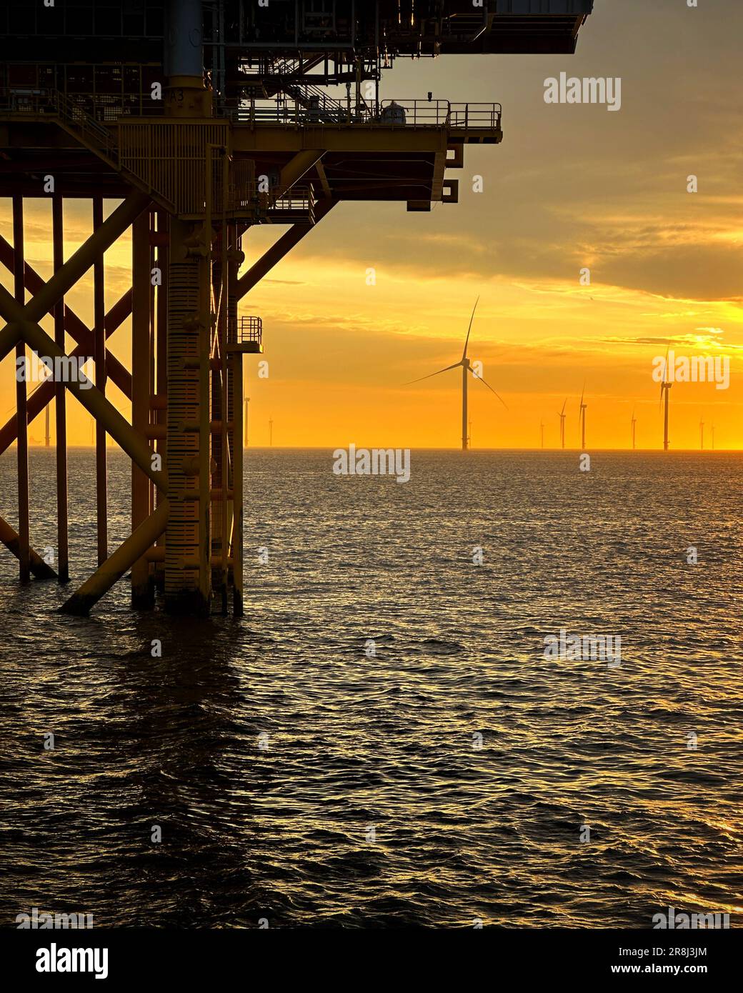 Wind Turbines, on a North Sea windfarm Stock Photo - Alamy