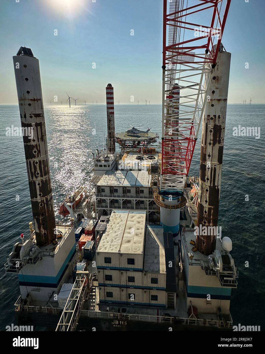 bel air AW 139 flight, landing on the Jack up barge J115 Stock Photo ...