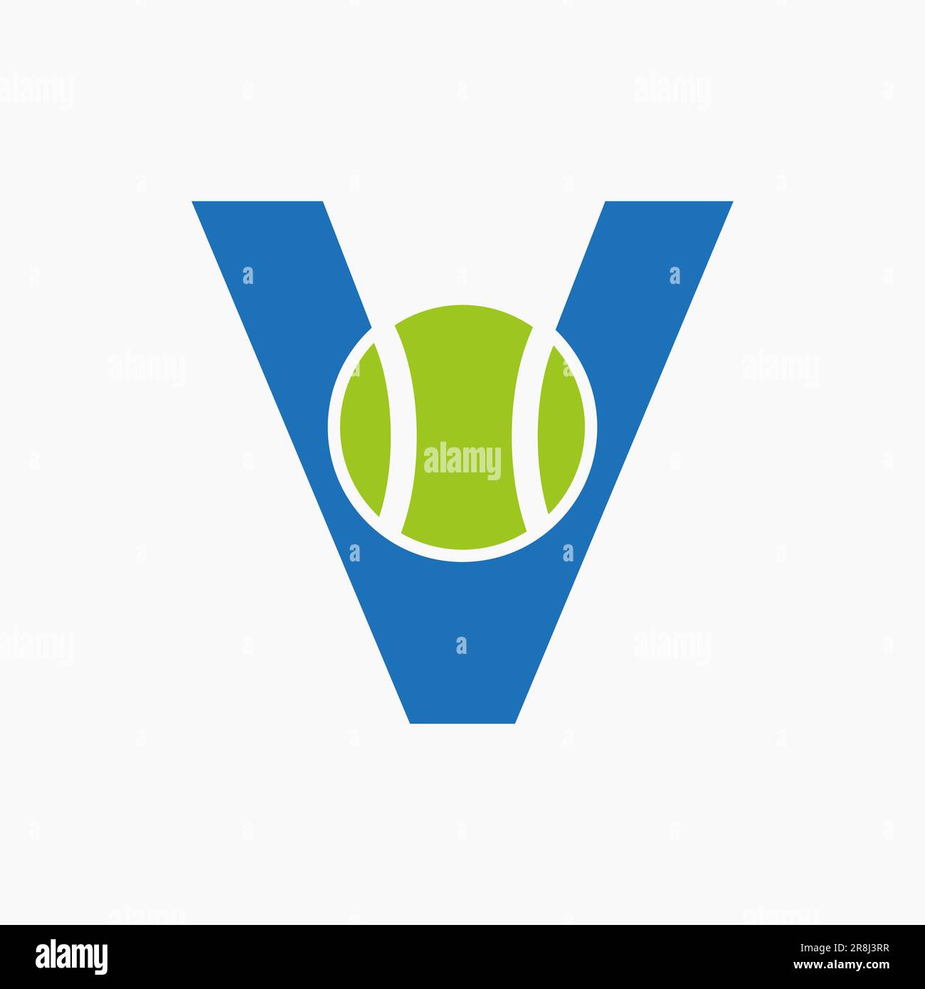 Tennis Logo On Letter V Concept. Tennis Sports Logotype Symbol Vector ...