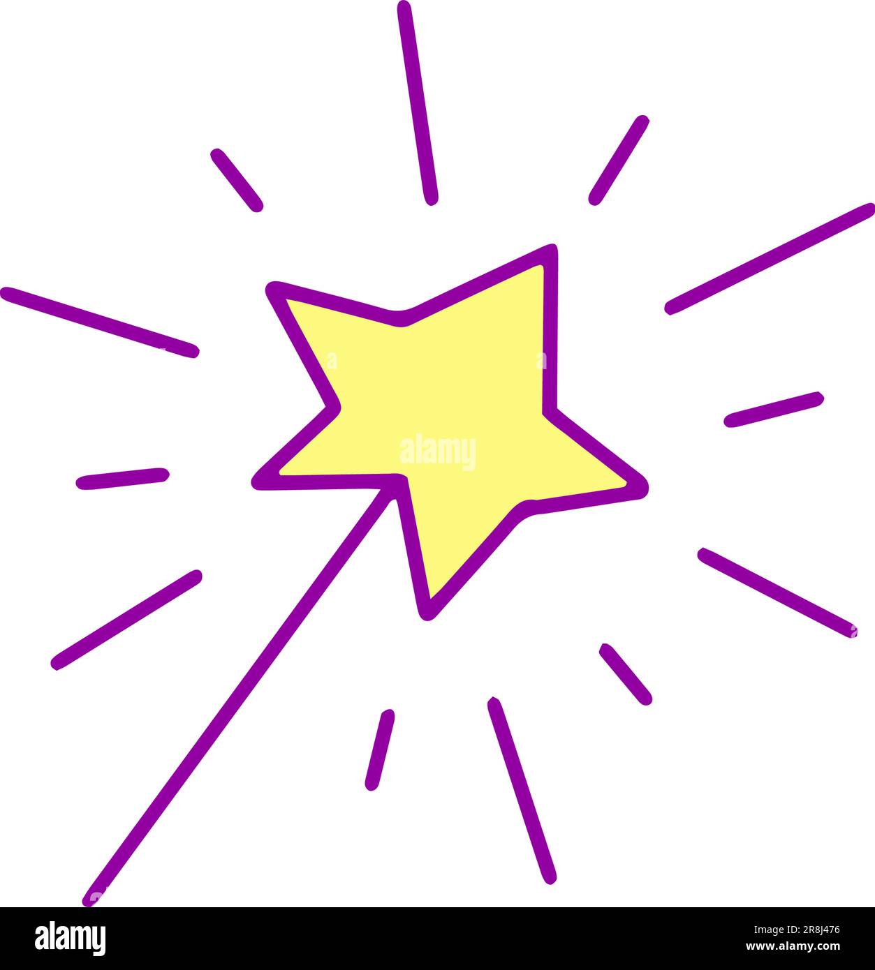 Magic wand isolated on white background. Vector hand draw illustration ...