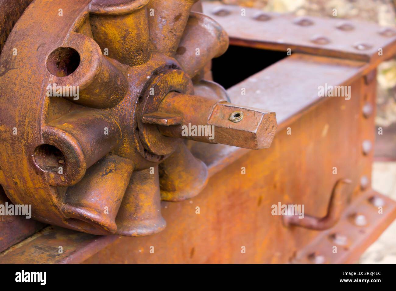 antique industrial machine equipment and rusty close-up Stock Photo - Alamy