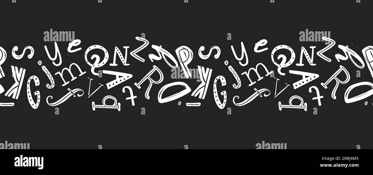 Lovely hand drawn letters, doodle alphabet, school background, great ...