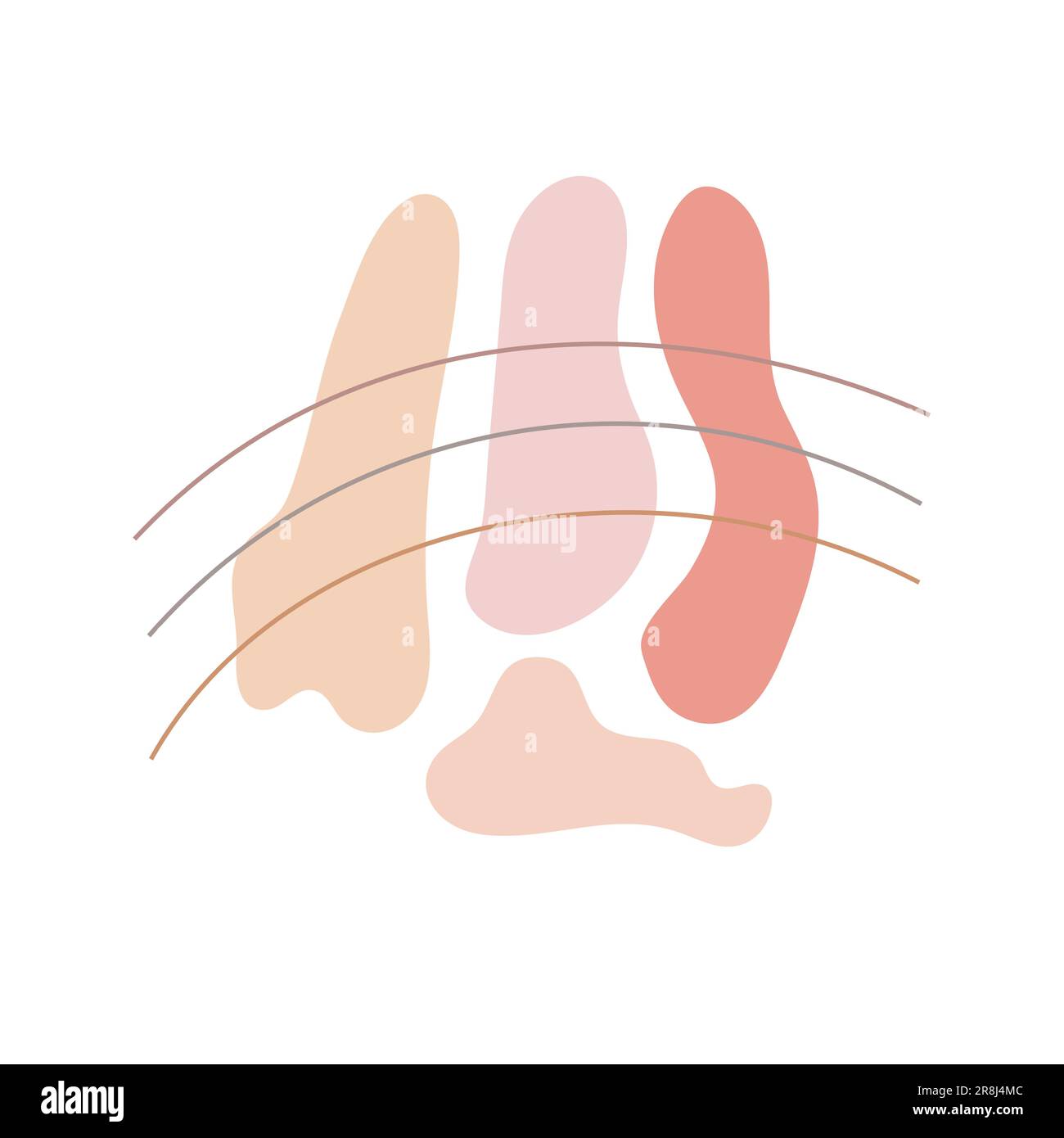 Boho style abstract shapes, simple hand drawn art objects vector ...