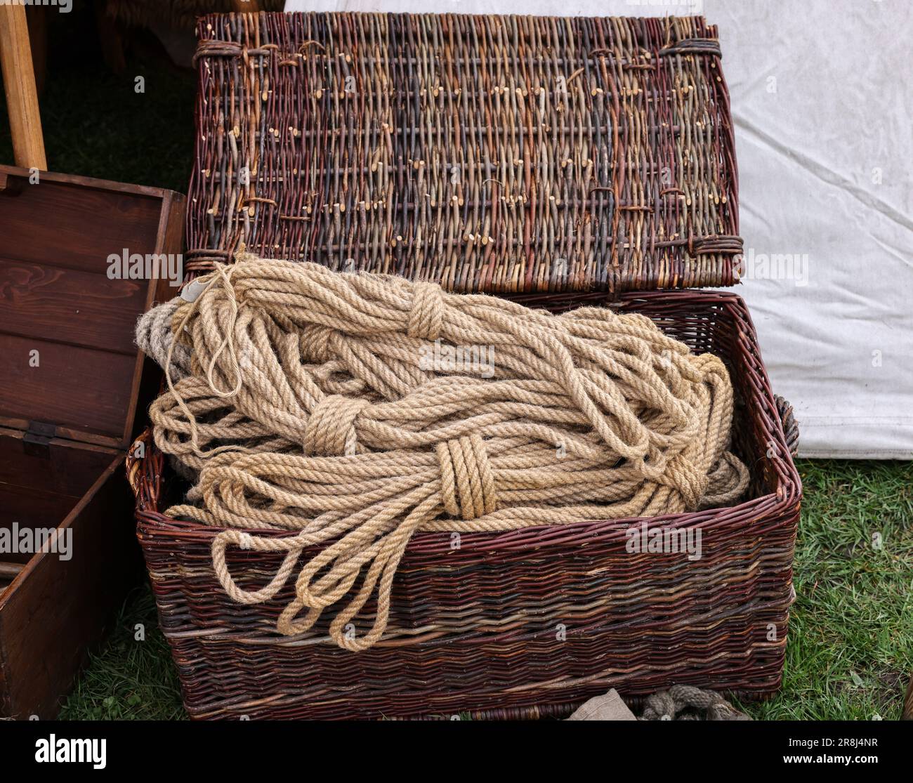 coils of ropes made in the traditional way from natural materials Stock ...