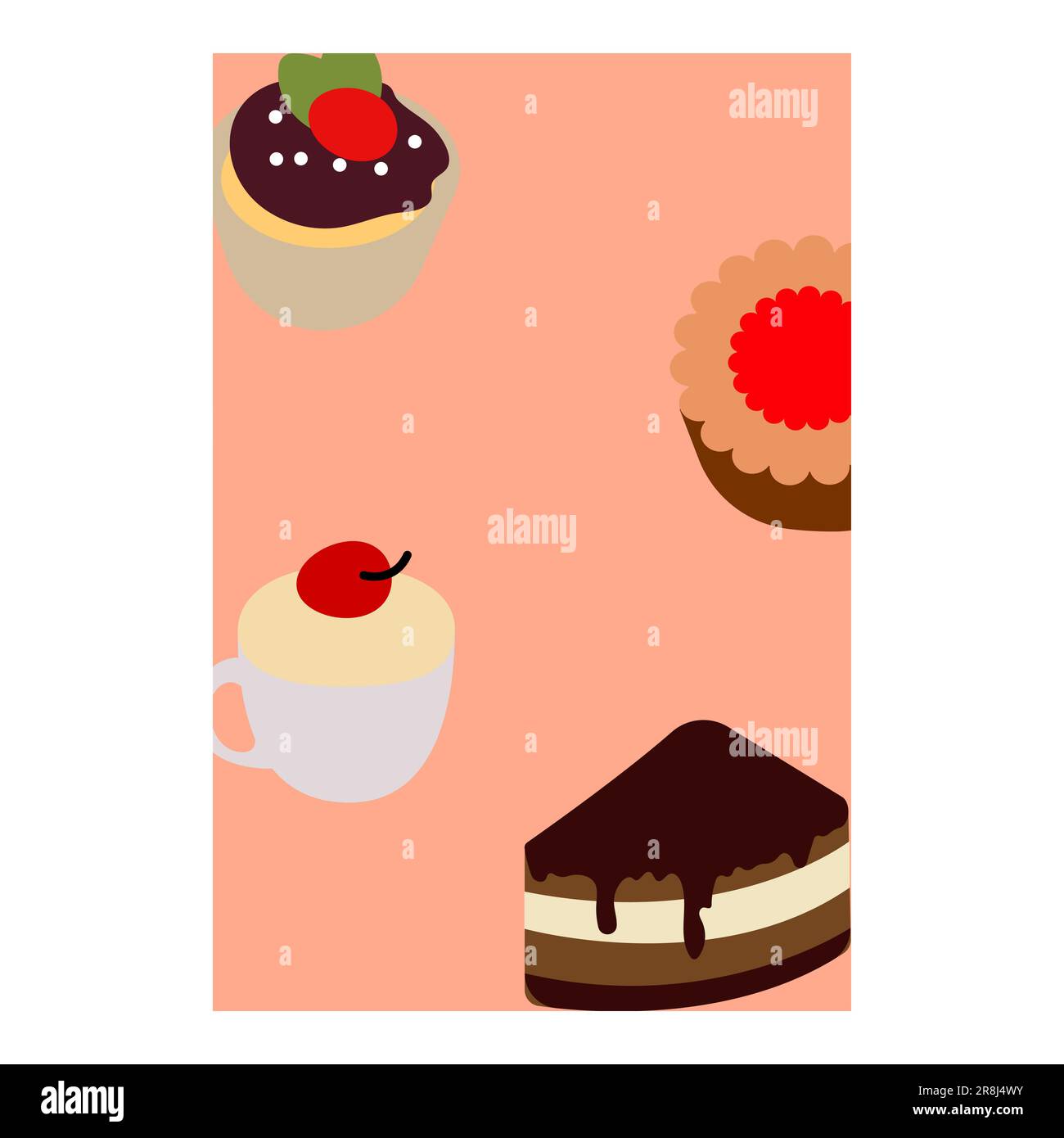 Vintage Cakes Poster. Vector illustration Stock Vector Image & Art - Alamy