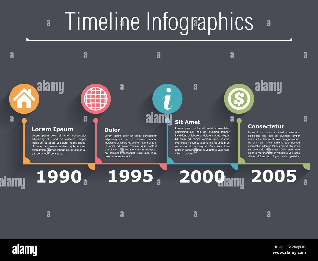Horizontal timeline infographics design template, vector eps10 ...