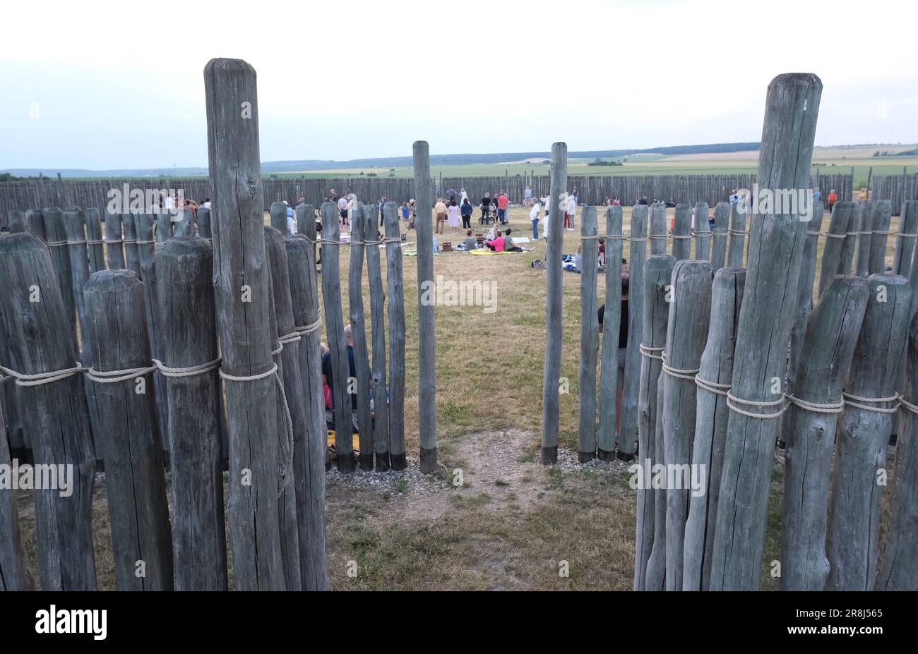 Goseck, Germany. 21st June, 2023. Visitors of the solar observatory ...