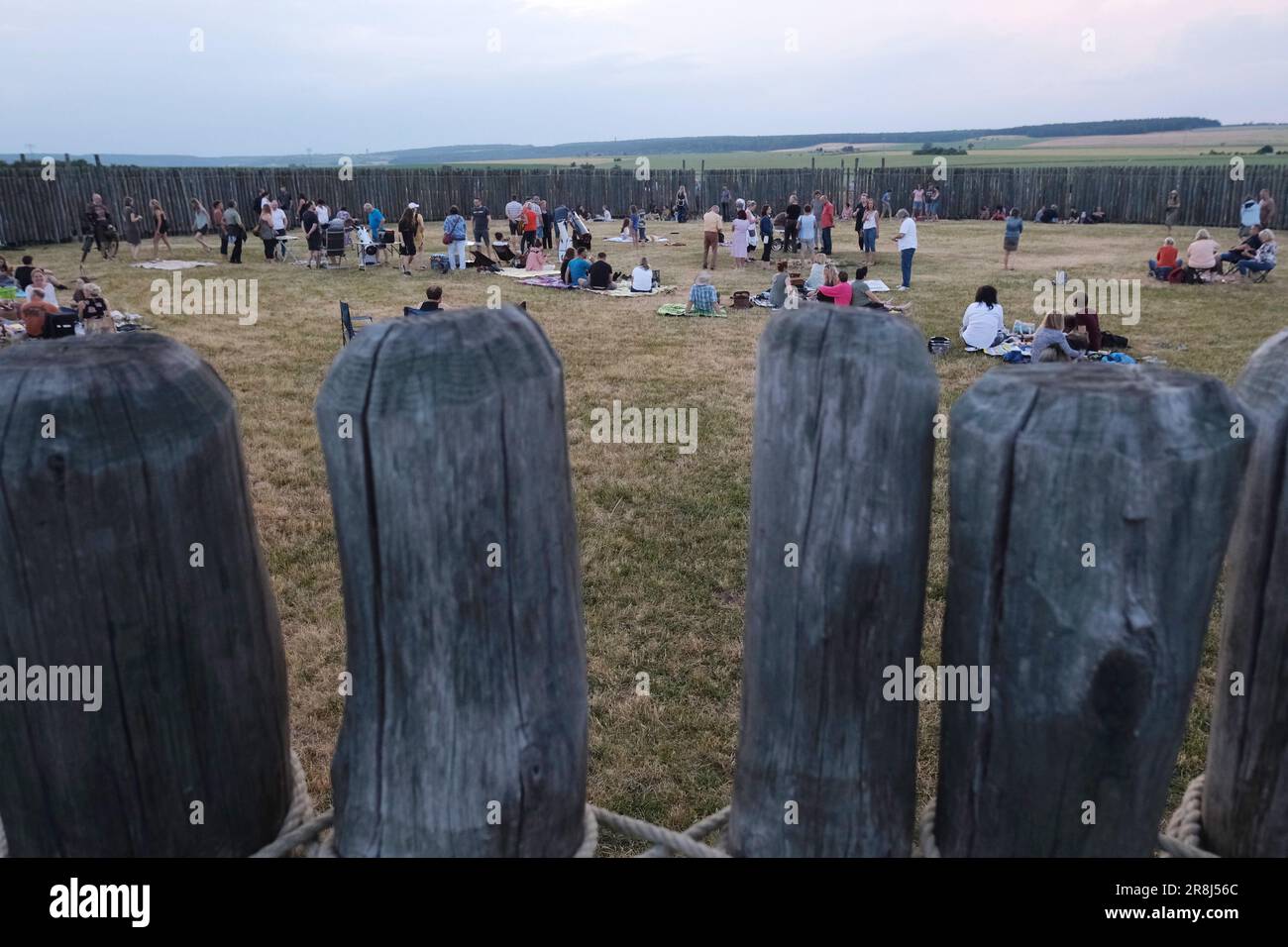 Goseck, Germany. 21st June, 2023. Visitors of the solar observatory ...