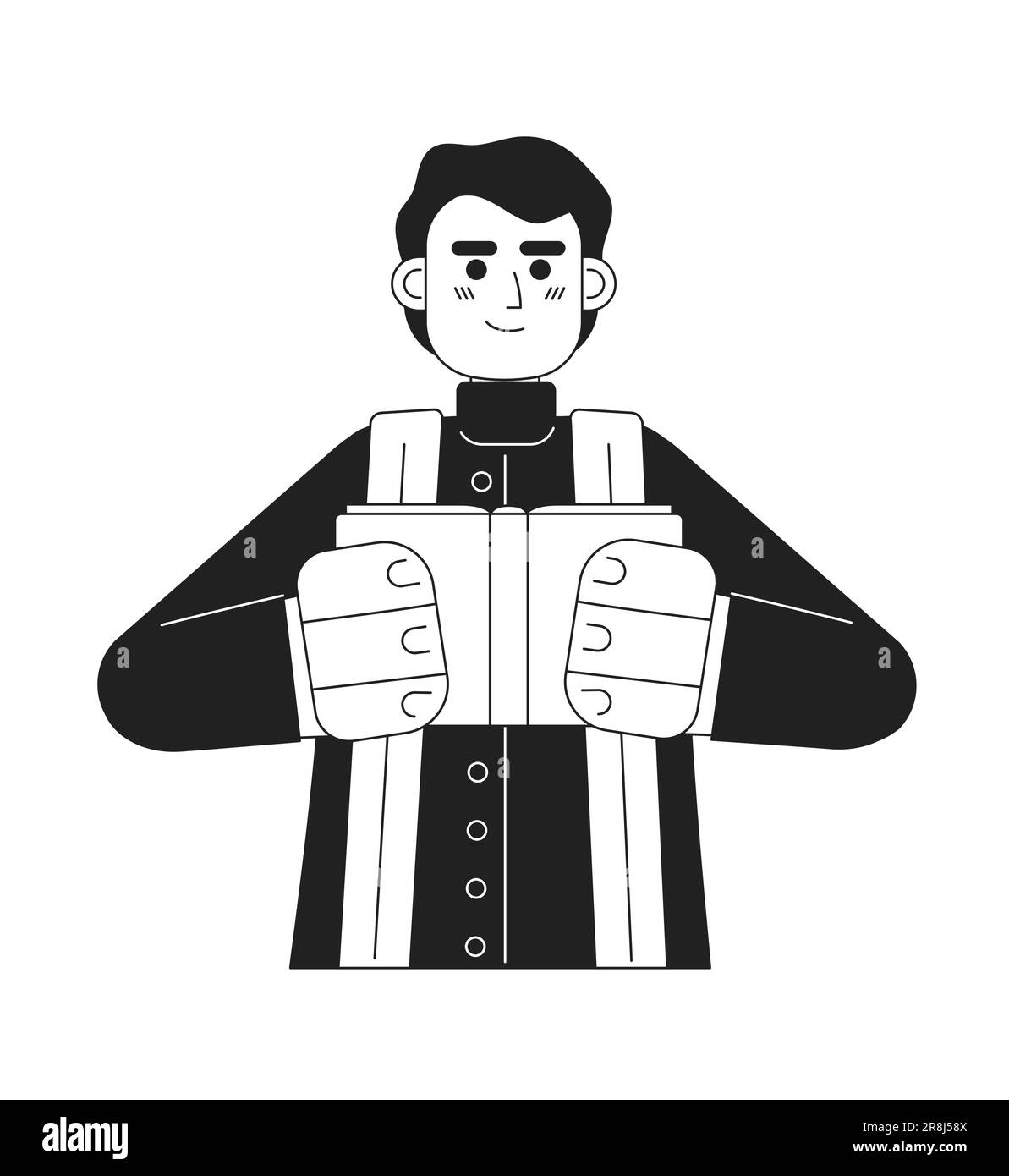 Hindu Priest Monochromatic Flat Vector Character Stock Vector Image And Art Alamy