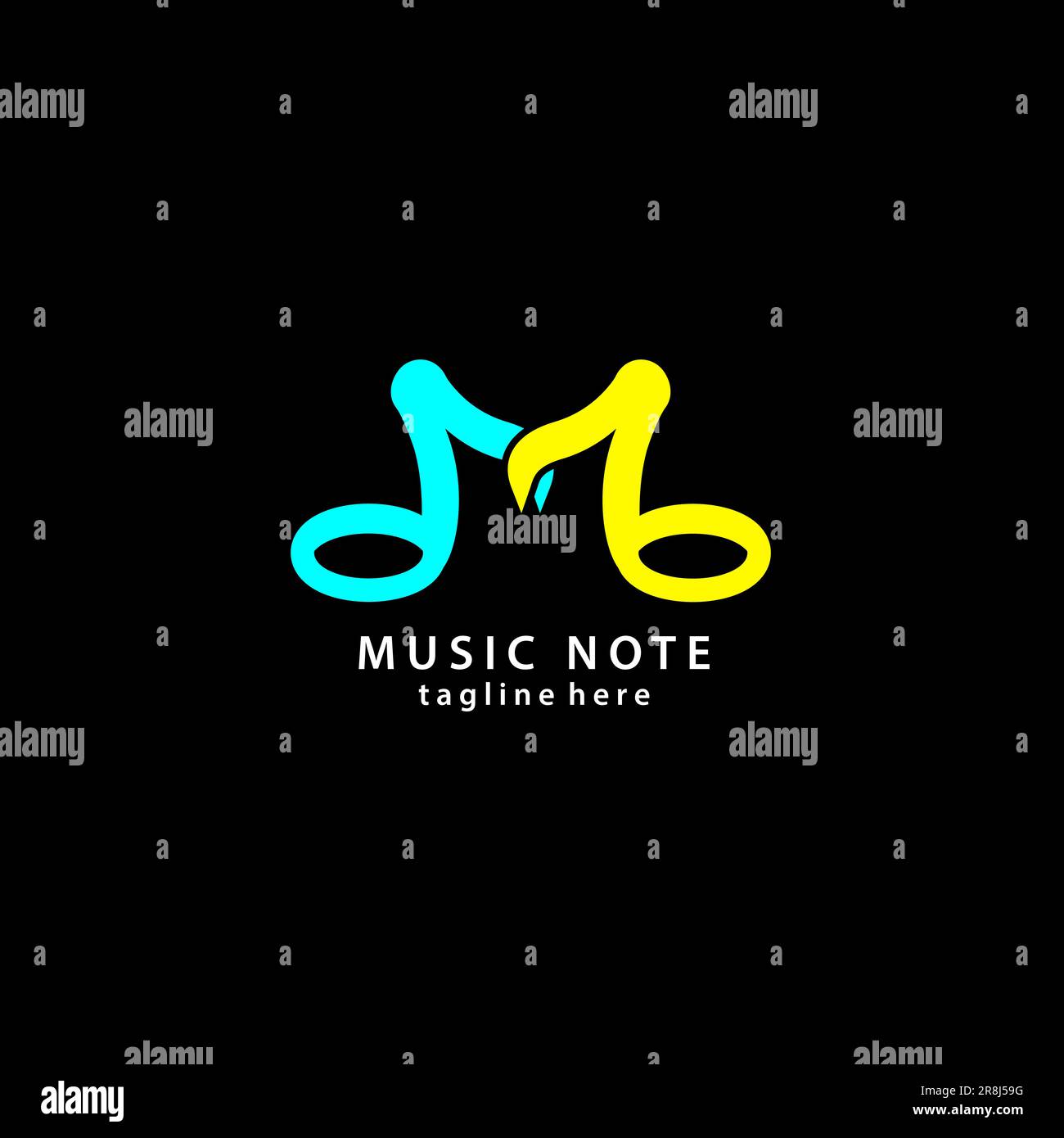 letter M music note logo design vector Stock Vector Image & Art - Alamy