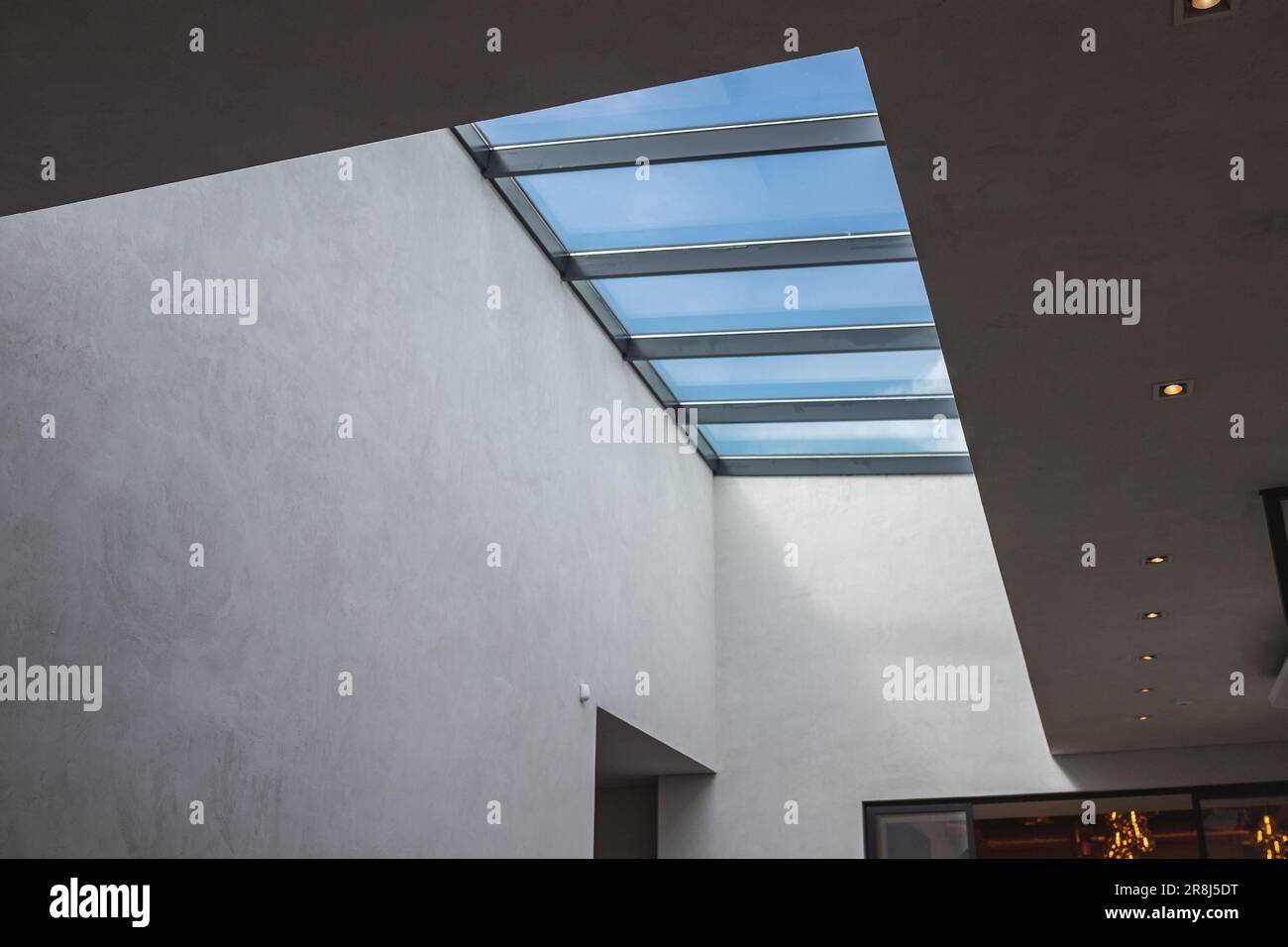 The second light in modern interior, a window on the ceiling with a ...