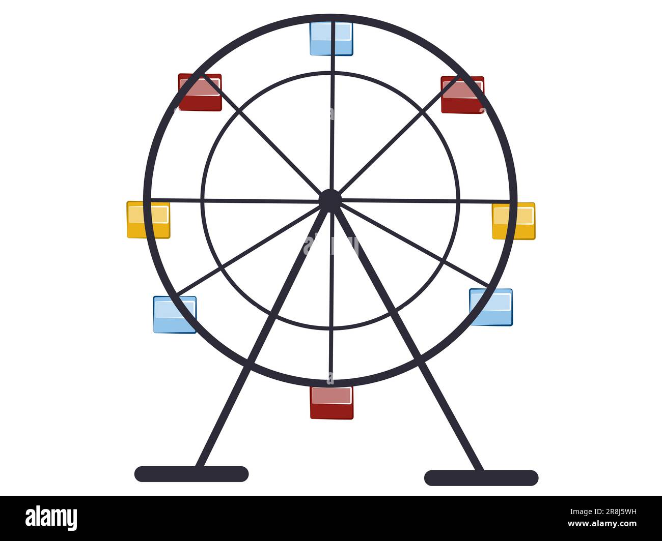 Colorful ferris wheel isolated on white background. Carnival parks ...