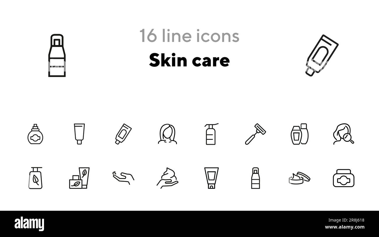 Skin care line icon set Stock Vector Image & Art - Alamy
