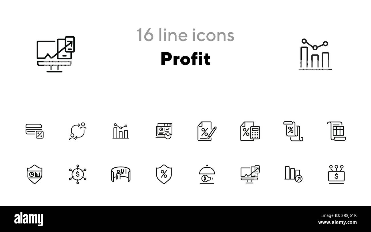 Profit line icon set Stock Vector Image & Art - Alamy