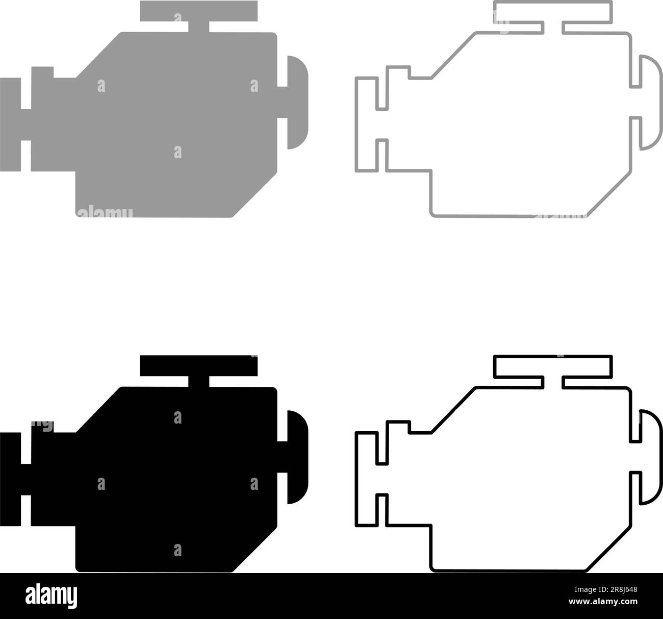 Symbol engine car set icon grey black color vector illustration image ...