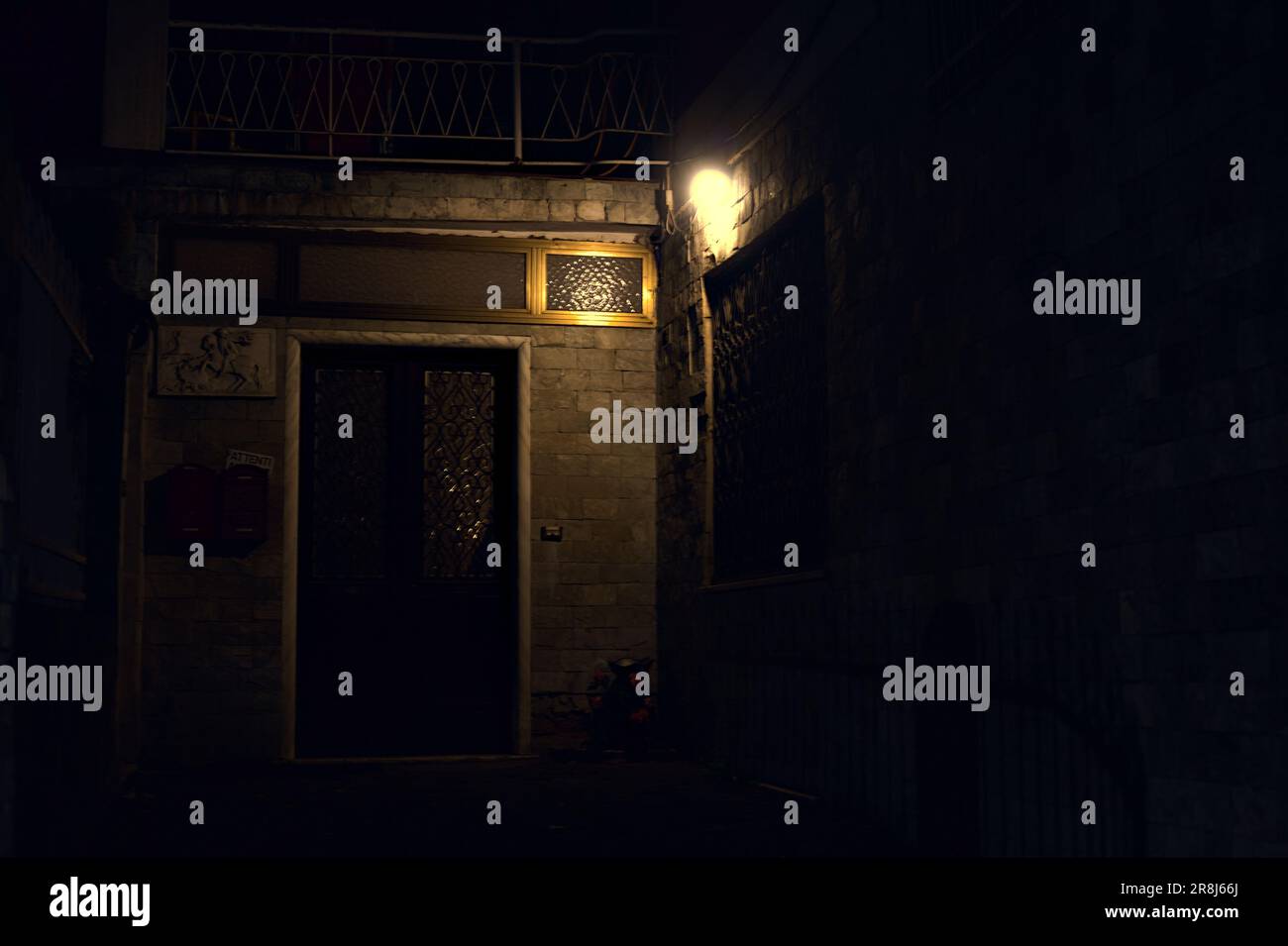 Modern house night front door hi-res stock photography and images - Alamy