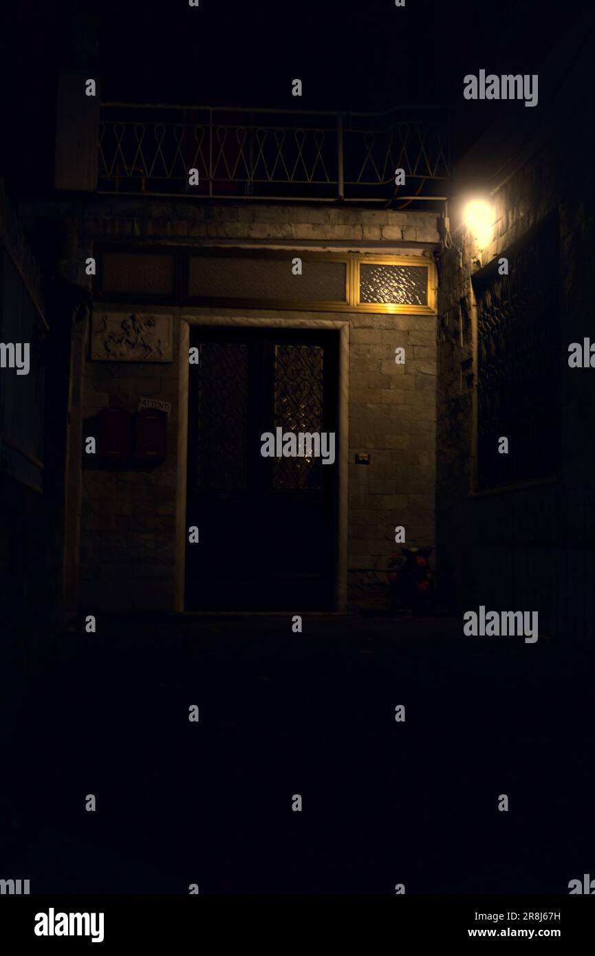 Modern house night front door hi-res stock photography and images - Alamy