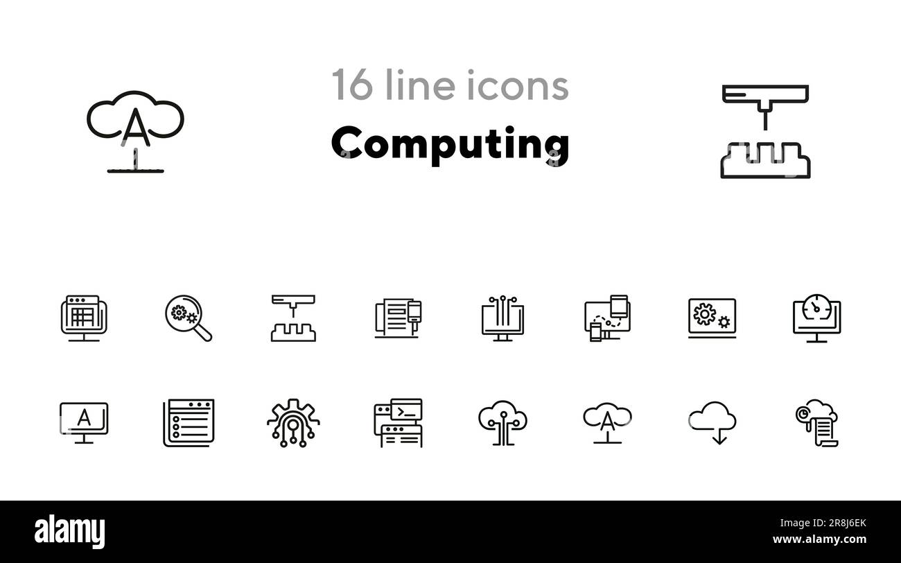 Computing line icon set Stock Vector Image & Art - Alamy