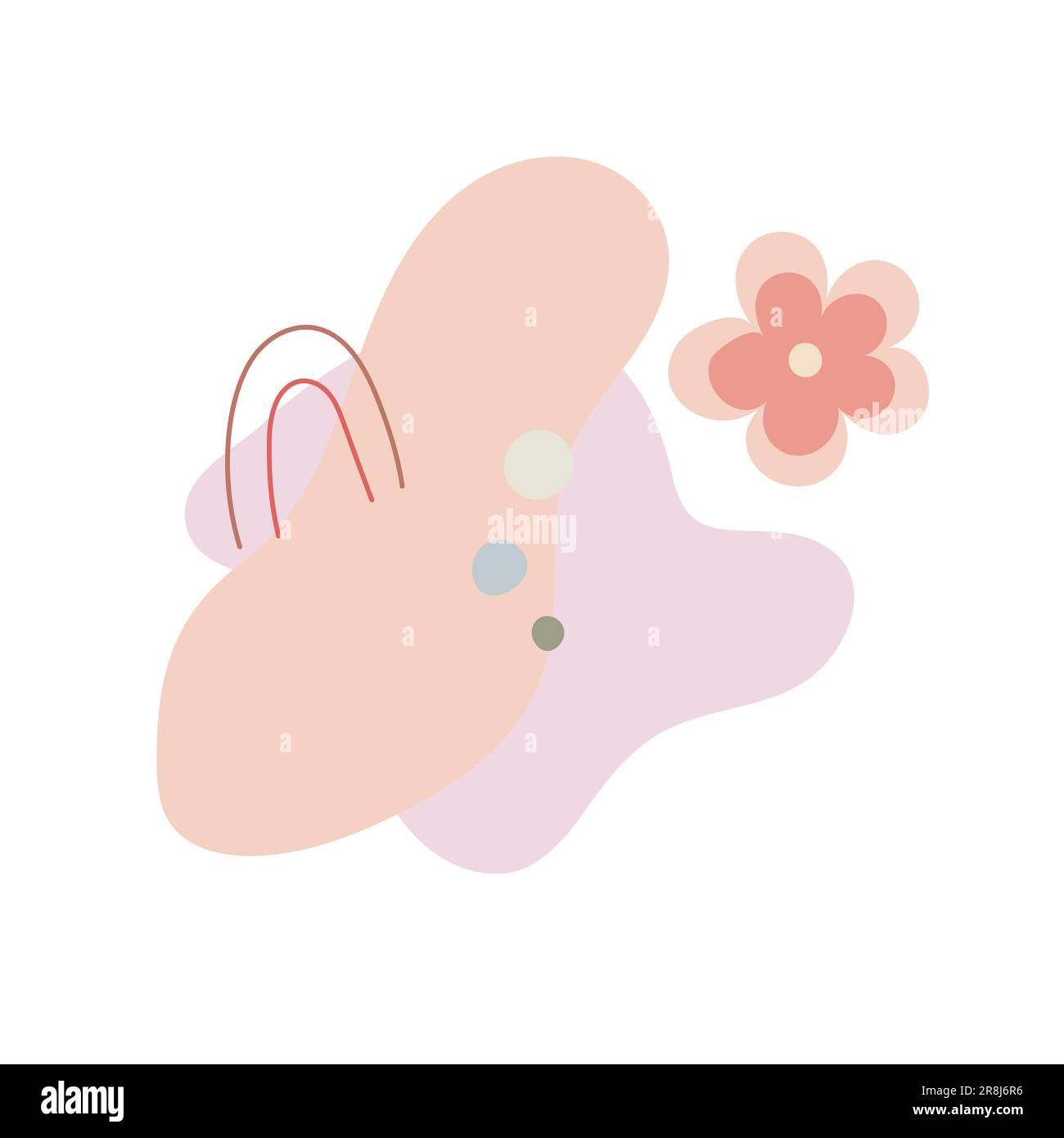 Boho style abstract shapes, simple hand drawn art objects vector ...