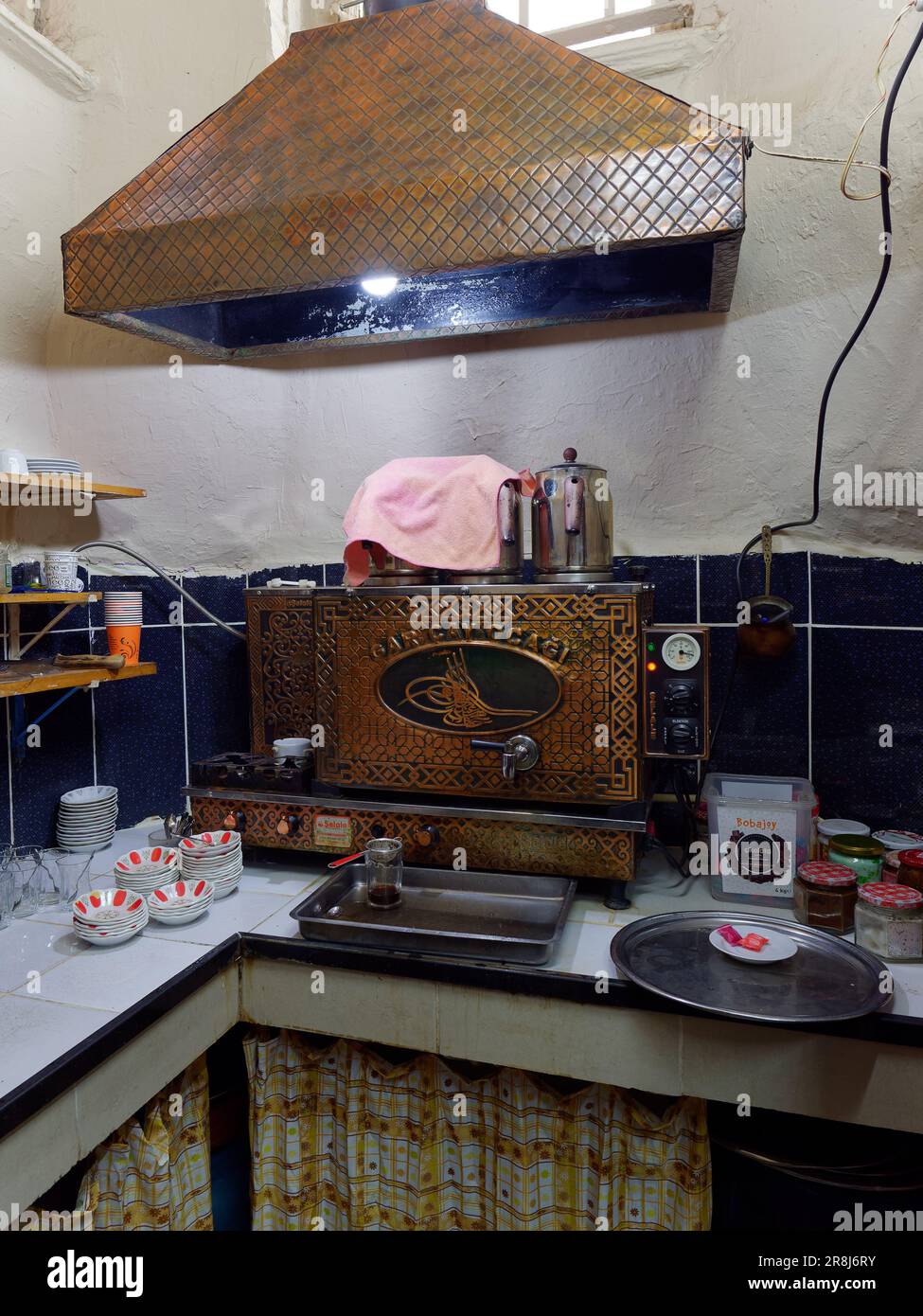 Old charming coffee making machine inside Sirkeci Train Station in ...