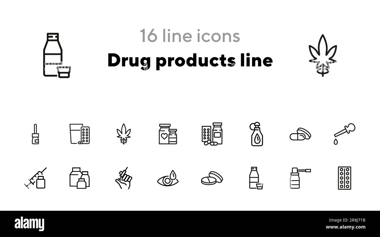 Drug products line icons Stock Vector Image & Art - Alamy