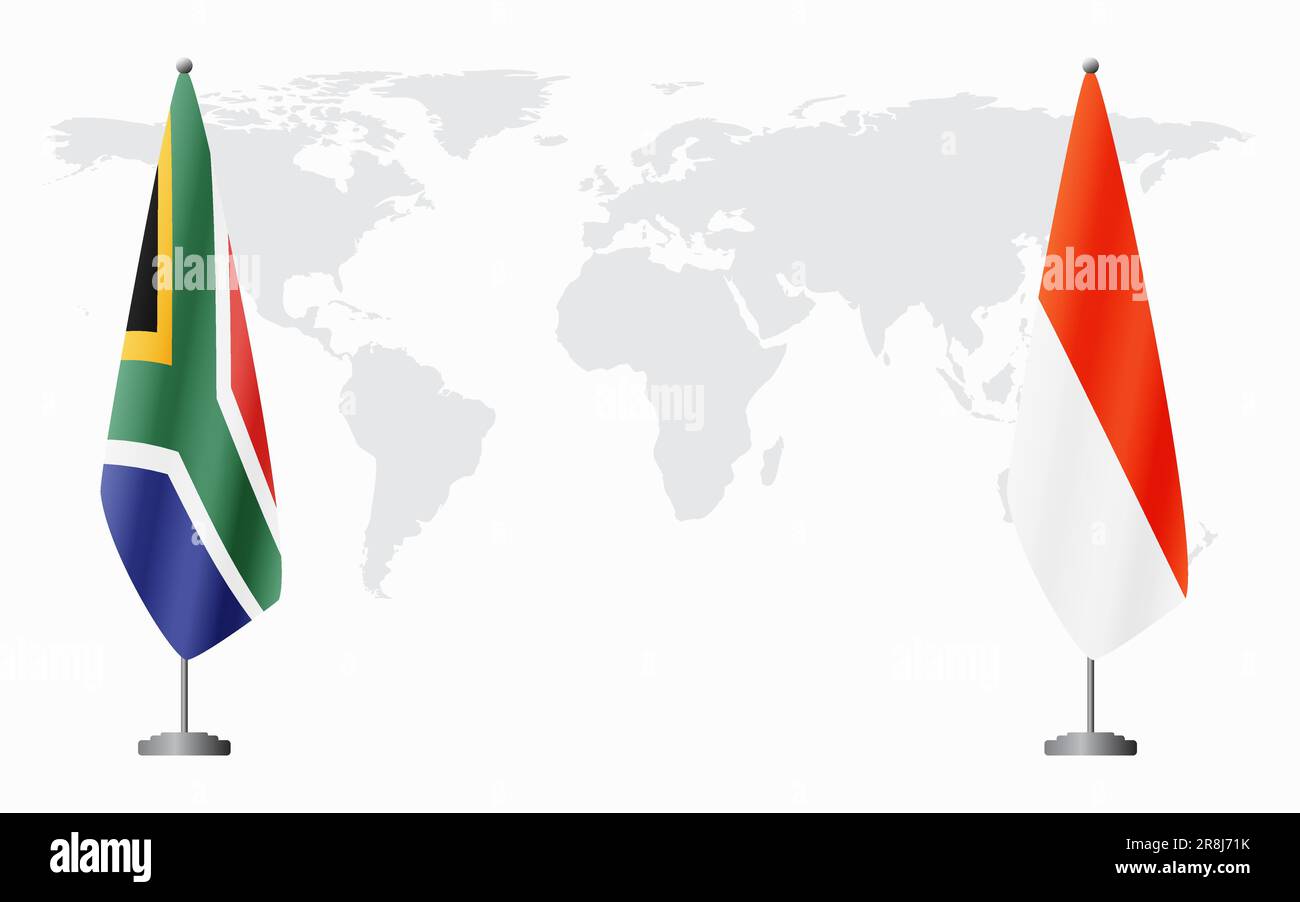 South Africa and Indonesia flags for official meeting against ...