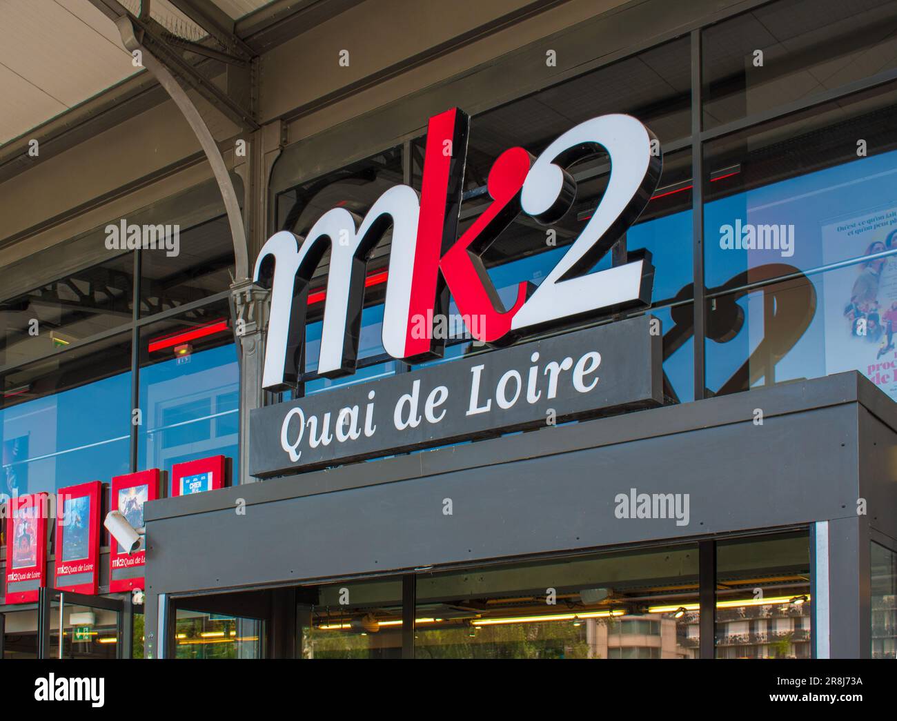 Paris, France - 06 13 2023 : the facade of the MK2 cinema on the Quai ...
