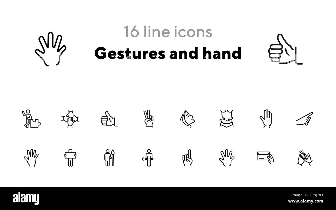 Gestures and hand icons Stock Vector Image & Art - Alamy