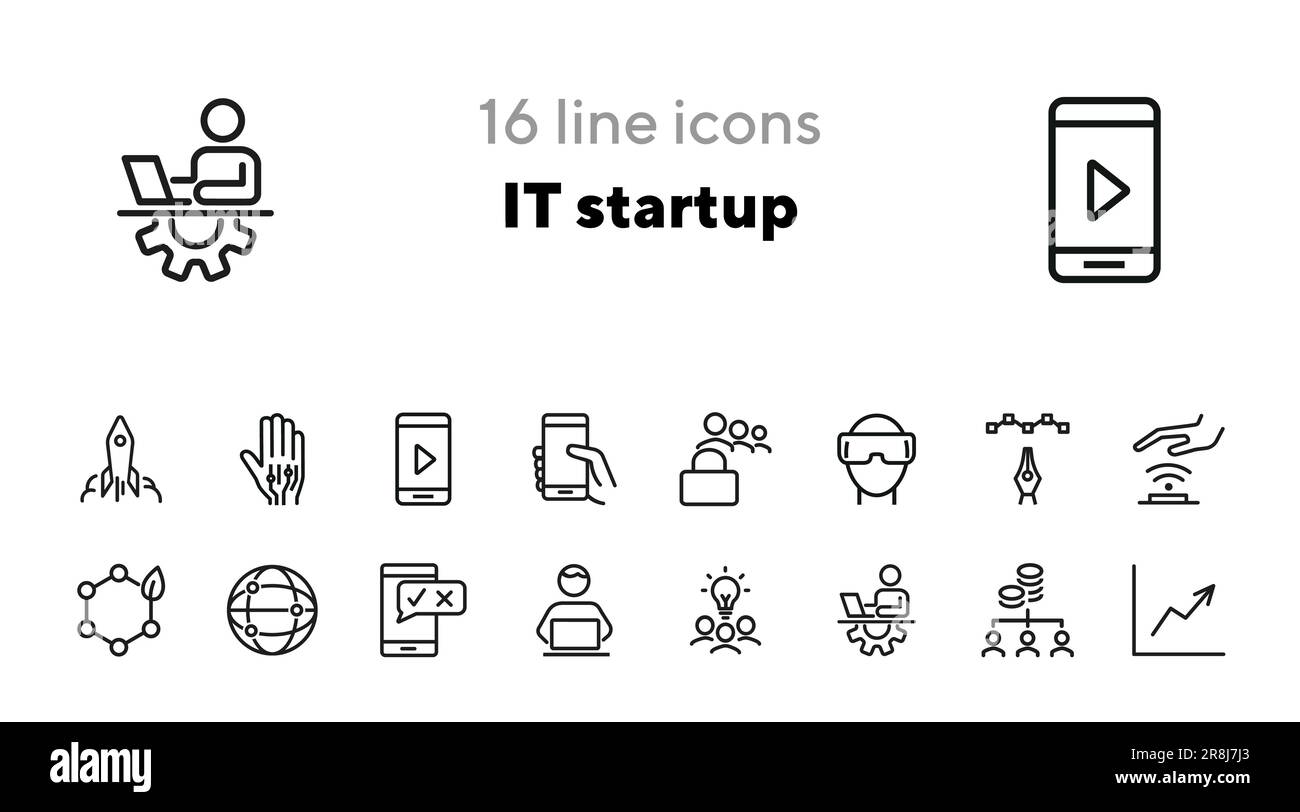 Rocket icon linear thin Cut Out Stock Images & Pictures - Alamy