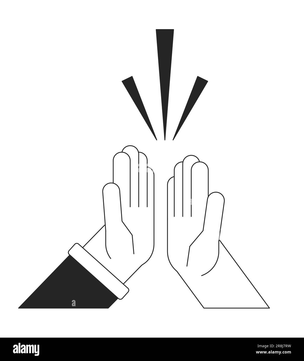 Teamwork hands bw concept vector spot illustration Stock Vector Image ...