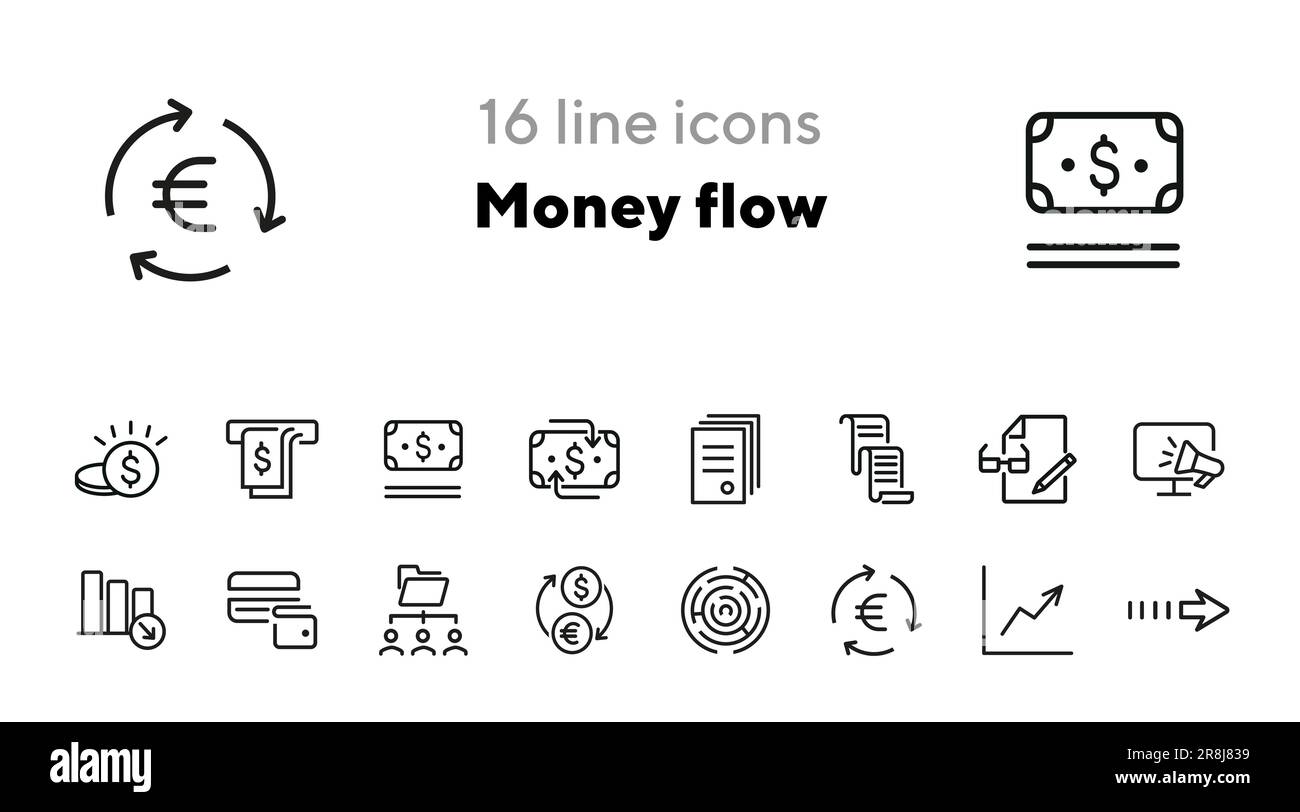 Money flow icons Stock Vector Image & Art - Alamy