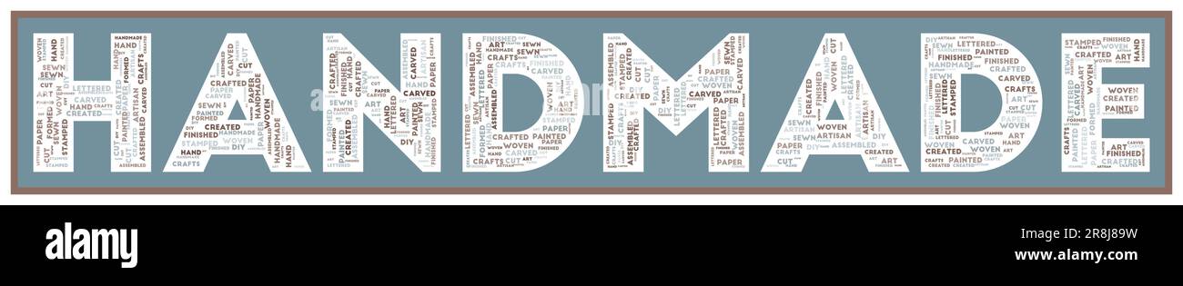 HANDMADE text filled with related keywords of various sizes. Handmade ...