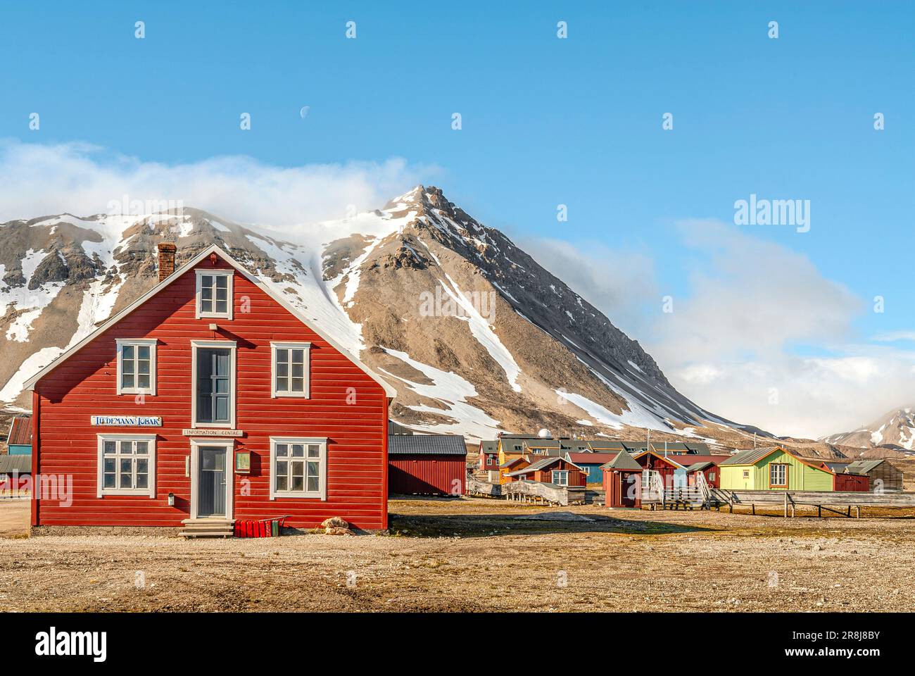 Information center in the village Ny Alesund in Svalbard, Spitsbergen ...