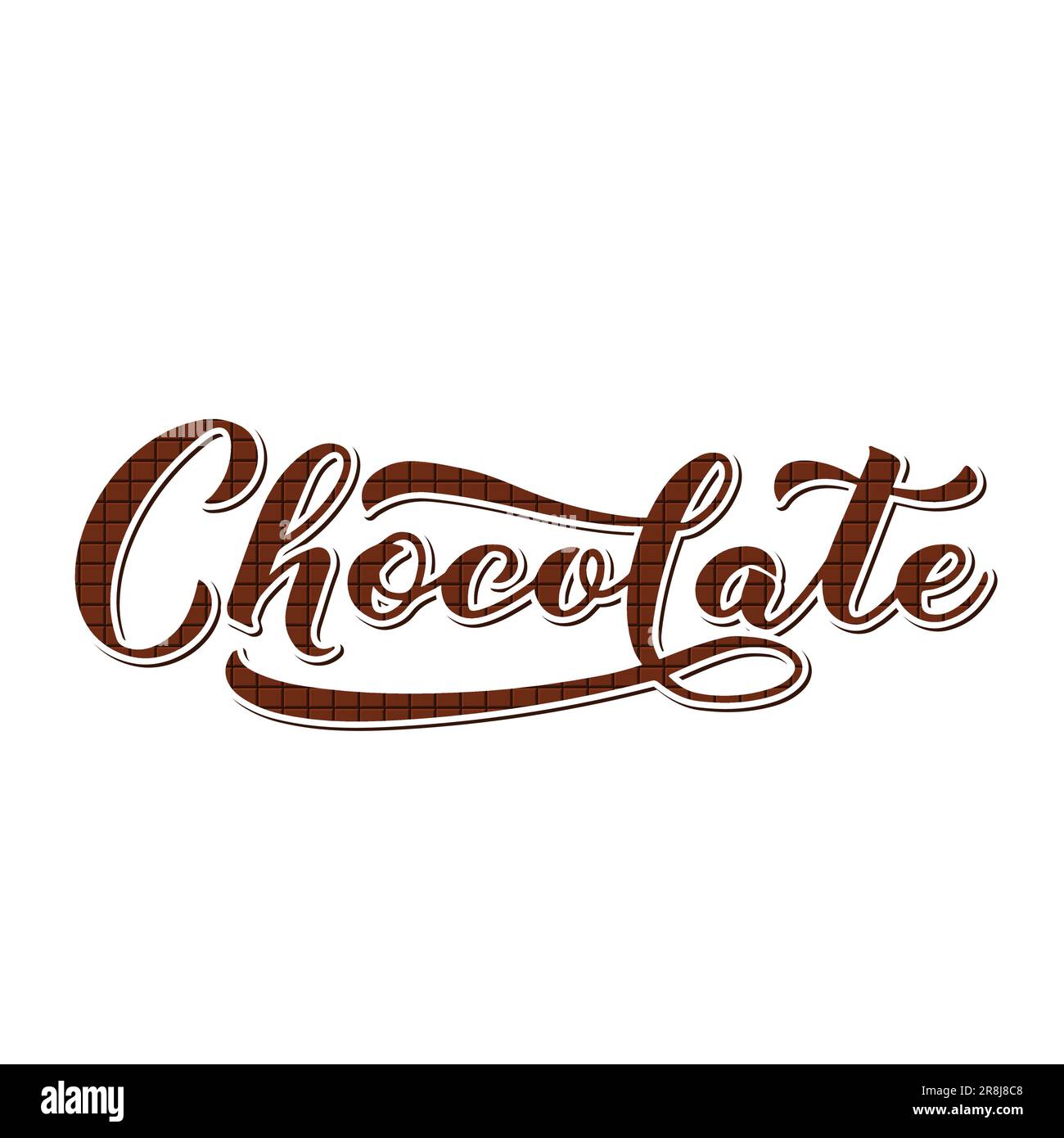 Chocolate calligraphy hand lettering isolated on white. Vector template ...