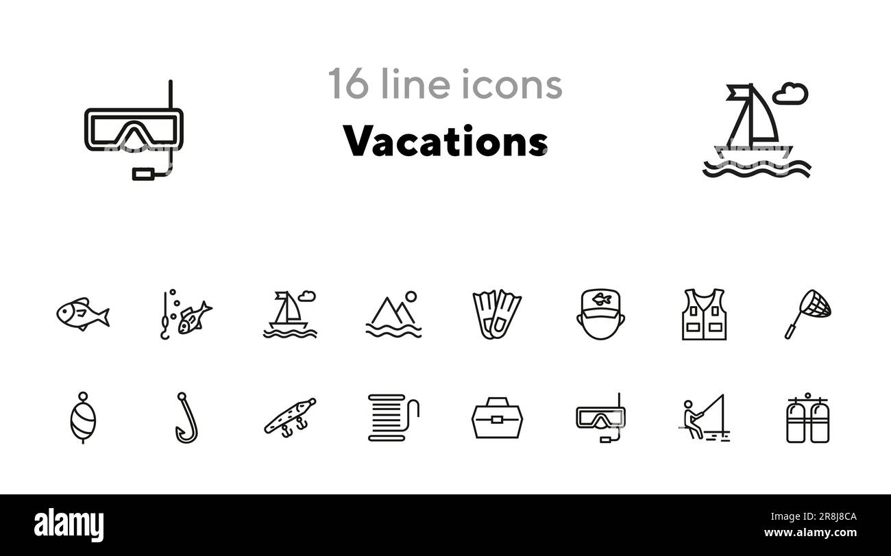 Vacations line icon set Stock Vector Image & Art - Alamy