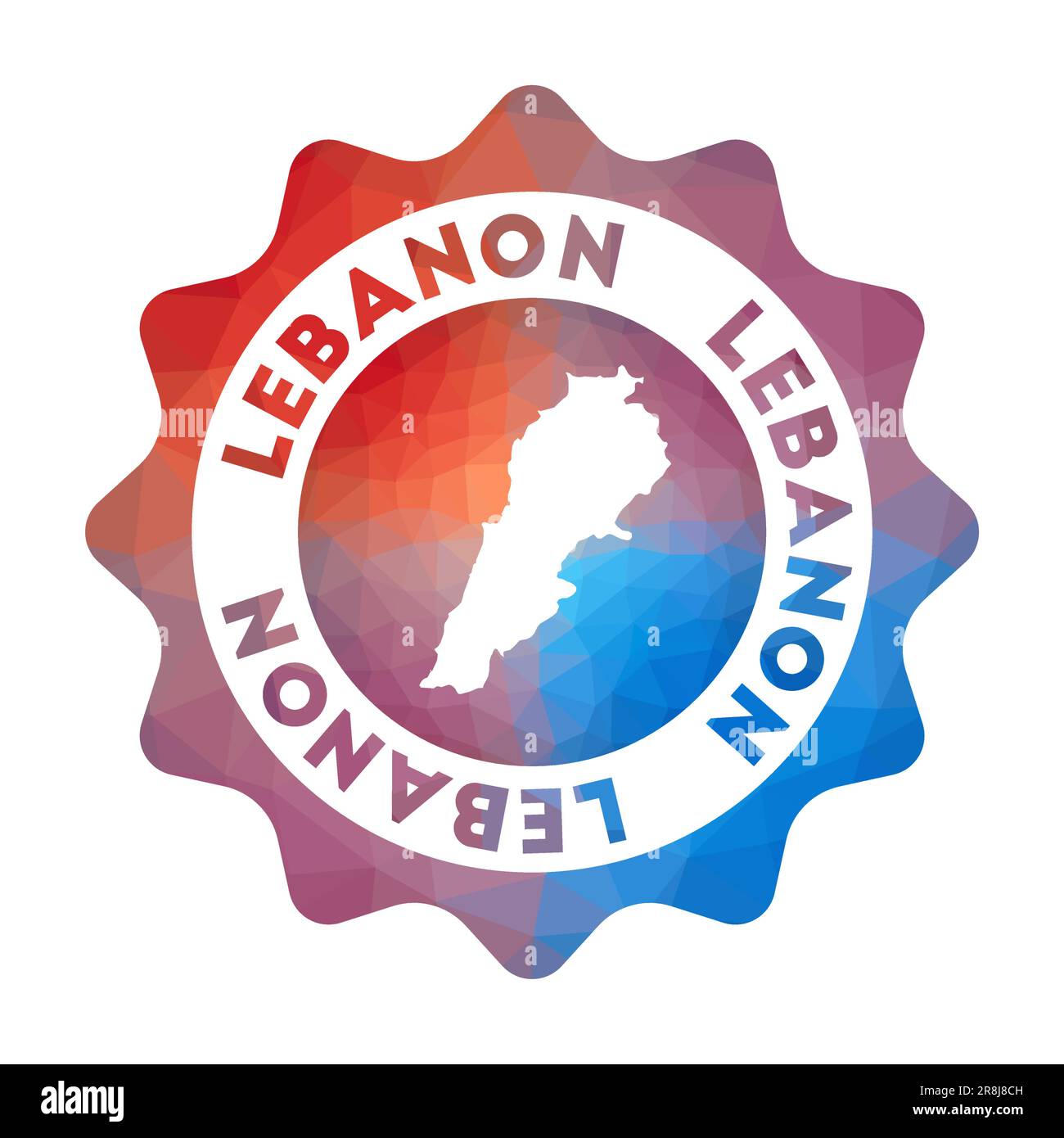 Lebanon low poly logo. Colorful gradient travel logo of the country in ...