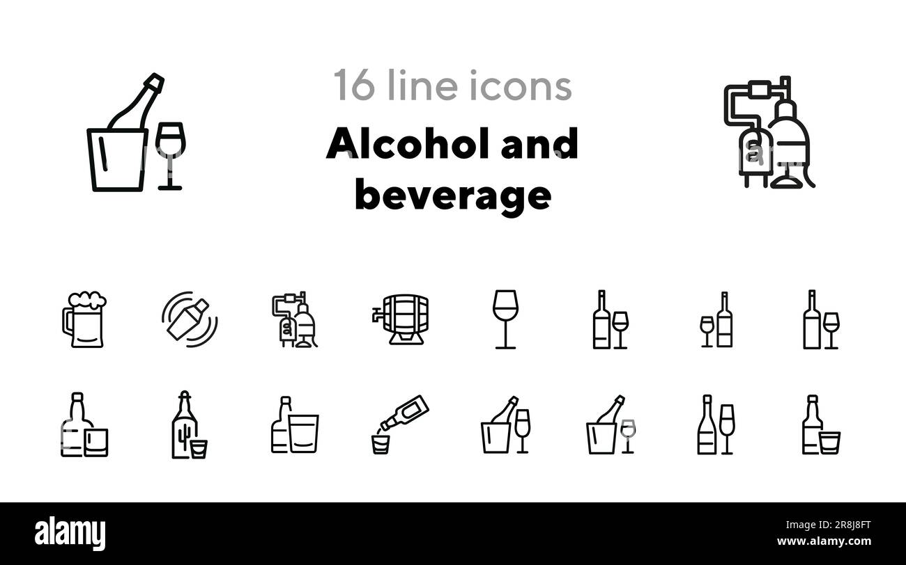Alcohol and beverage icons Stock Vector Image & Art - Alamy