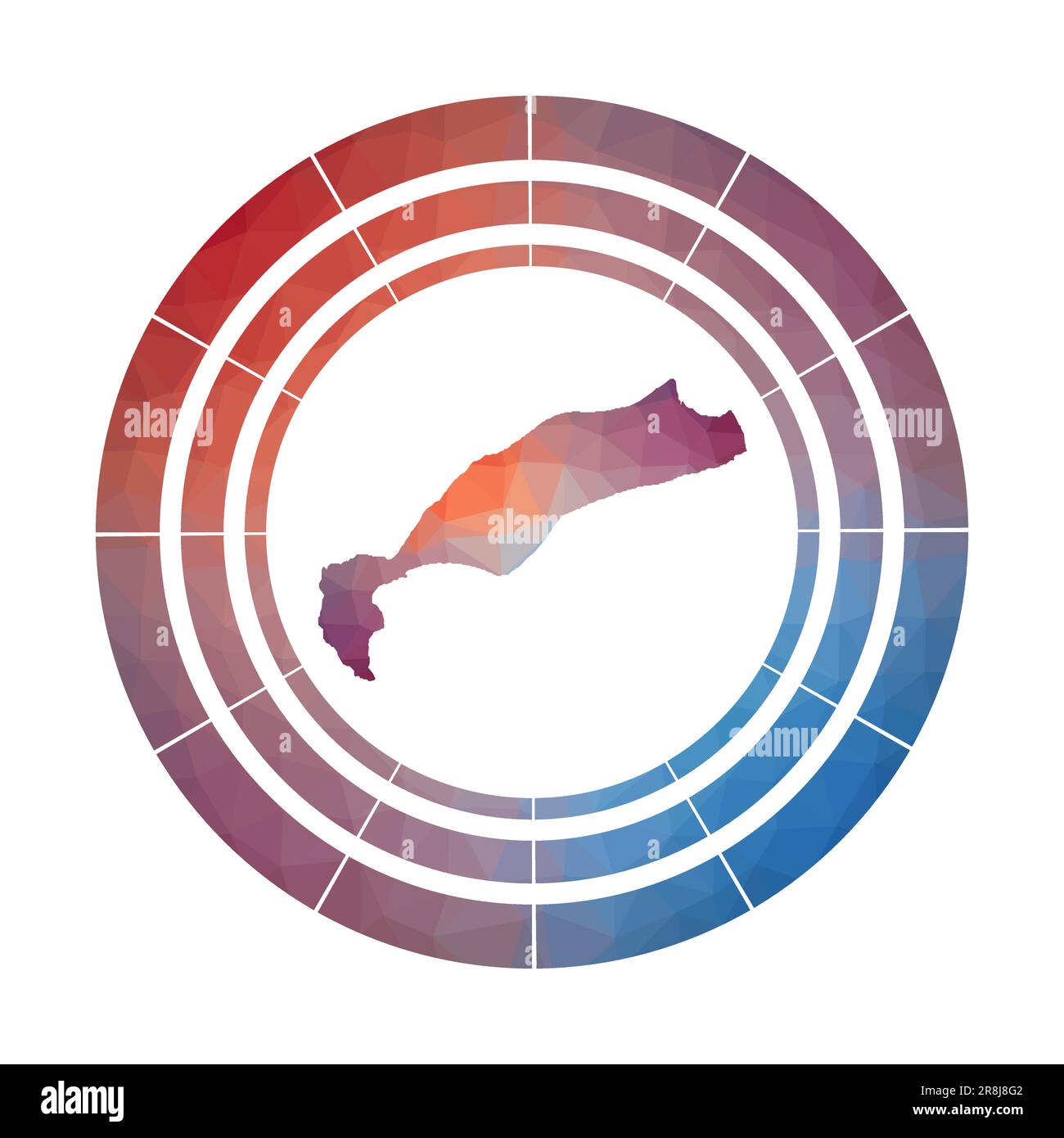 Kos badge. Bright gradient logo of island in low poly style ...