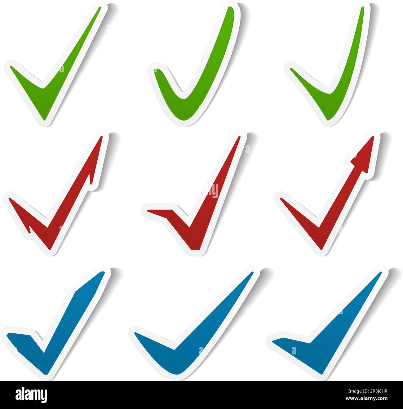 Check Marks Symbols Set, Vector Eps10 Illustration Stock Vector Image