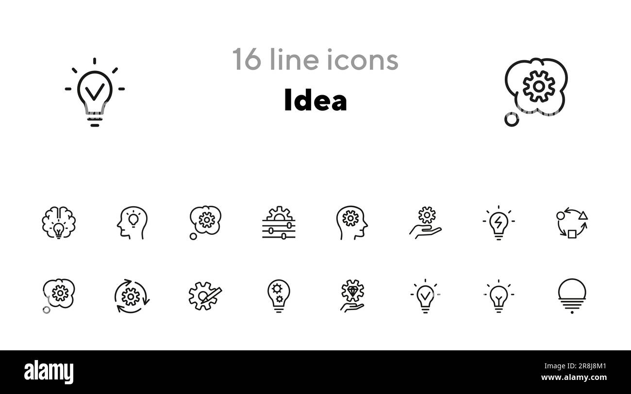 Idea line icon set Stock Vector Image & Art - Alamy