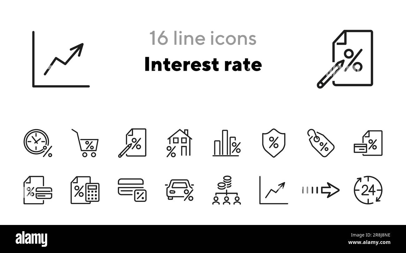 Discount rate icon linear Cut Out Stock Images & Pictures - Alamy