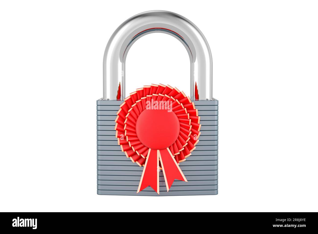 Padlock with best choice badge, 3D rendering isolated on white ...
