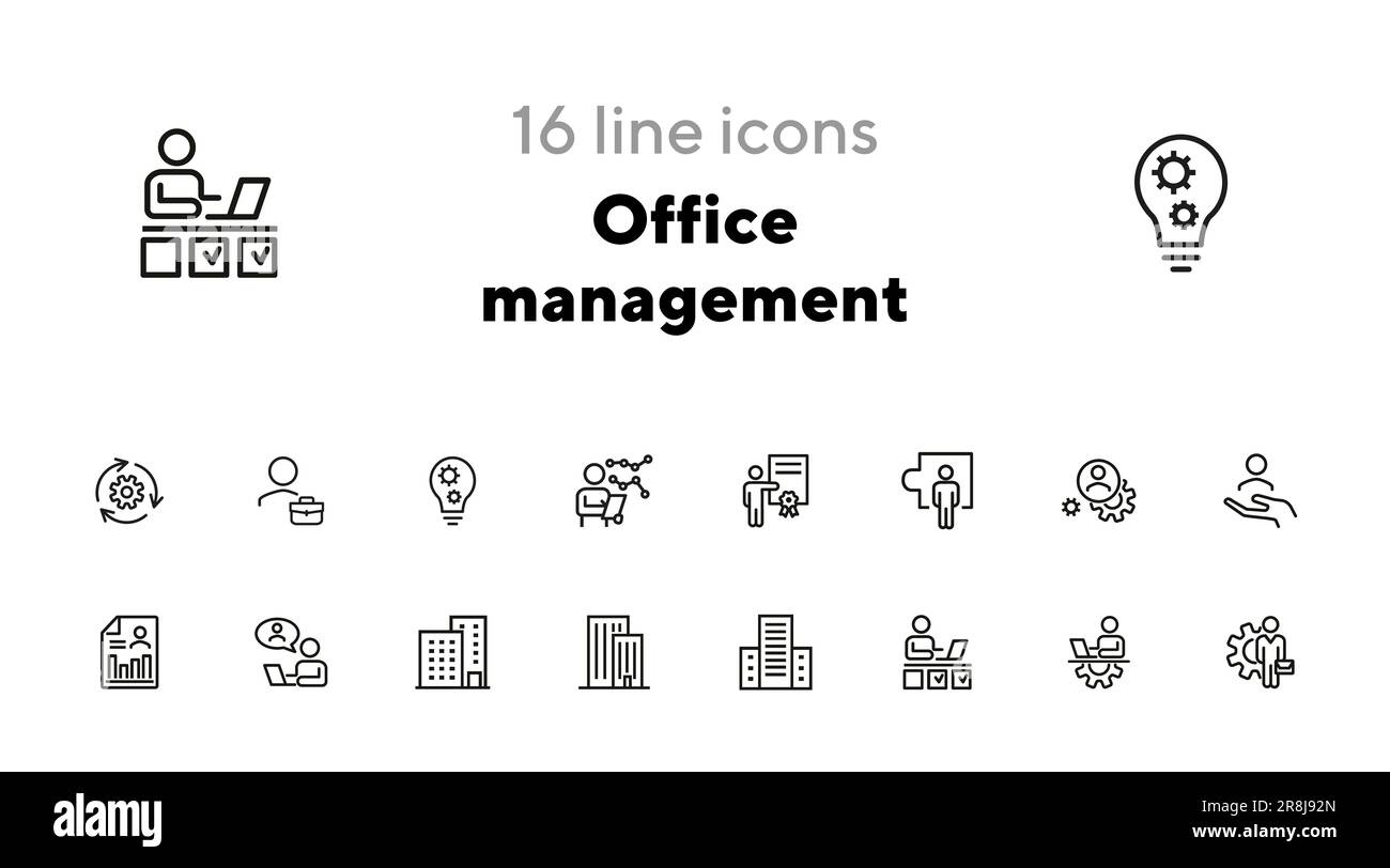 Office management icon set Stock Vector Image & Art - Alamy