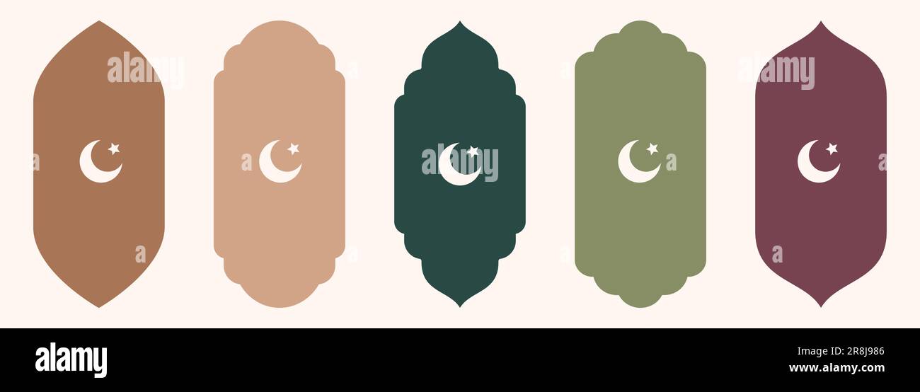 Shape Islamic window Hilal symbol silhouette Arabic arch. Collection of ...