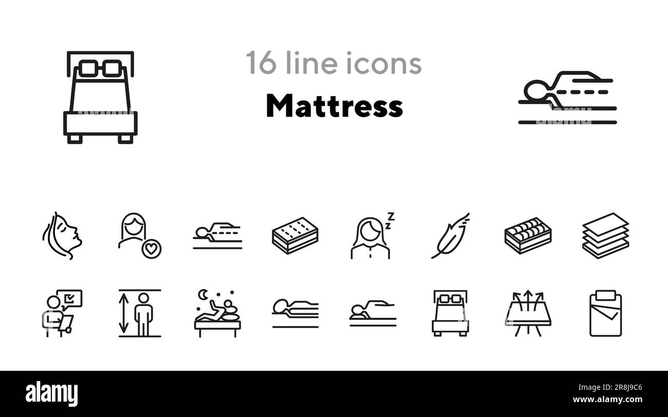 Orthopedic mattress icon line Cut Out Stock Images & Pictures - Alamy