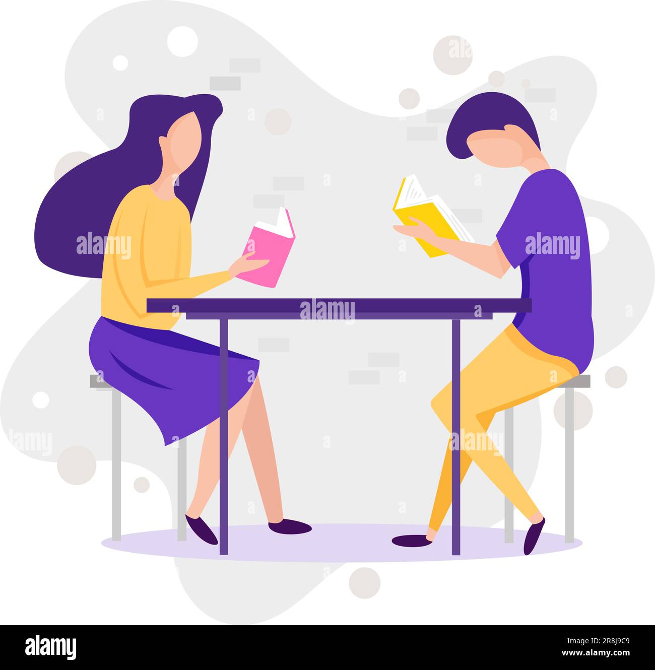 Dating. Vector cartoon funny illustration of couple. Man and woman ...